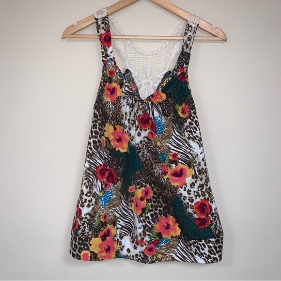 Self Esteem | Tops | Boho Crochet Tank Top Womens Xl Multicolor Floral ...